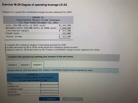 Solved Exercise Degree Of Operating Leverage LO A Chegg