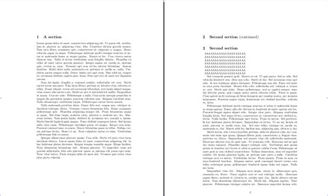 Sectioning How To Generate A Continued Heading After Page Break