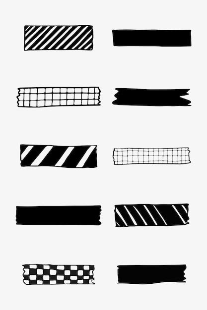 와시 테이프 벡터의 컬렉션 프리미엄 벡터