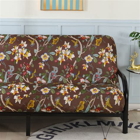 Octorose Full Size 3 Side Zipper Linen Brown Birds Printing Futon Cover