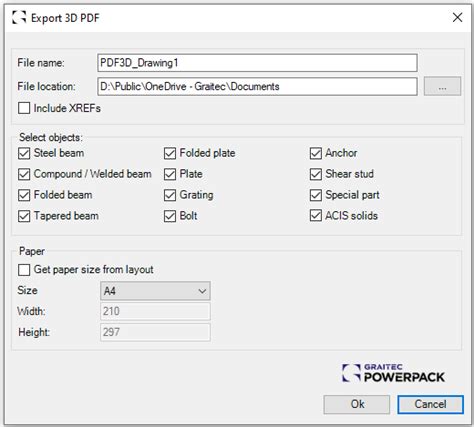 export model to pdf 3d