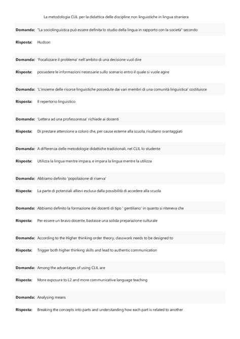 La Metodologia Clil Per La Didattica Delle Discipline Non Linguistiche