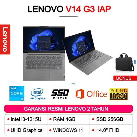 Jual Laptop Lenovo V14 G3 Iap Intel I3 1215u Ram 8gb Ssd 256nvme Layar