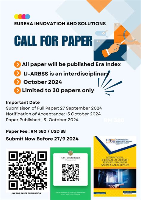Call For Paper For Era Index Journal Ts Dr Halimaton Hakimi Posted