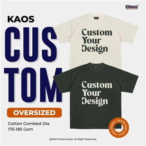 Jual Kaos Oversized Custom Cotton Combed 24s Bebas Desain Sablon Suka