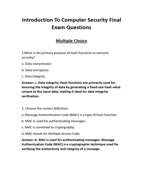 Hash And Mac Funcations Qanda Pdf Cryptography Computing