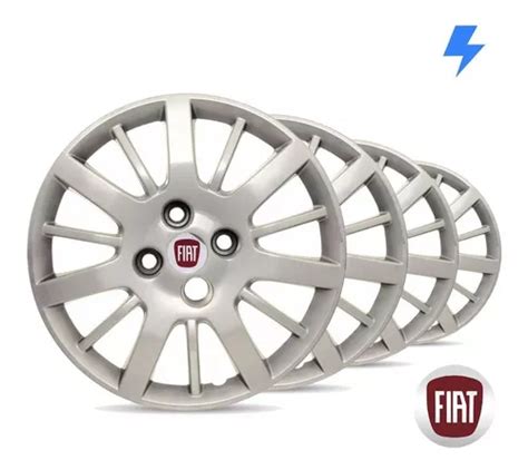 Jogo Calota Fiat Palio Uno Siena Aro Emblema Frete Gr Tis