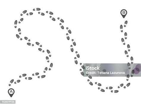 발자취 경로 걷고입니다 발자국 인쇄물 방법 트랙 발 발 실행을 추적 하 고 발판 벡터 일러스트 레이 션을 걸어 발자국에 대한