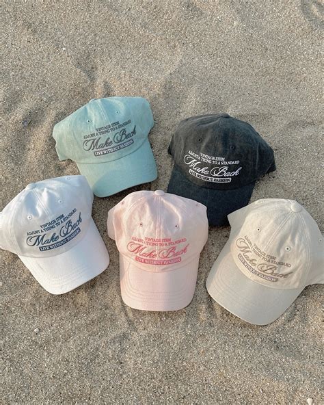 파스텔색감연예인핏 메이크 백볼캡 모자 레터링 배색 자수 남녀공용 소두핏 대두커버 파스텔 볼캡 5color 에이블리