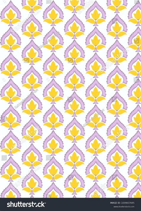 Traditional Indian Seamless Textile Pattern Rotary Stock Illustration
