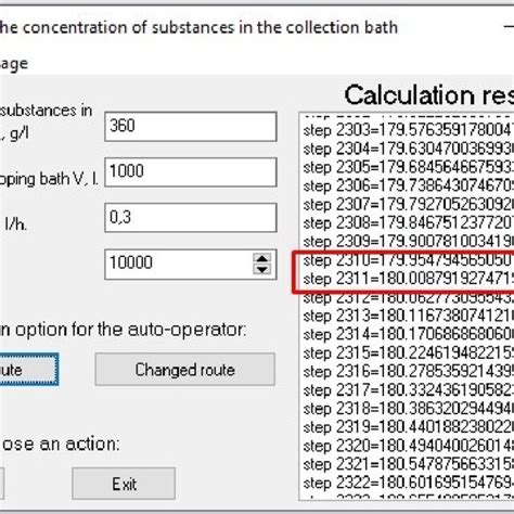 concentration calculation with the traditional motion algorithm of the