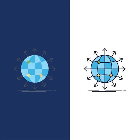 Globe Network Arrow News Worldwide Flat Color Icon Vector 13119438 Vector Art At Vecteezy