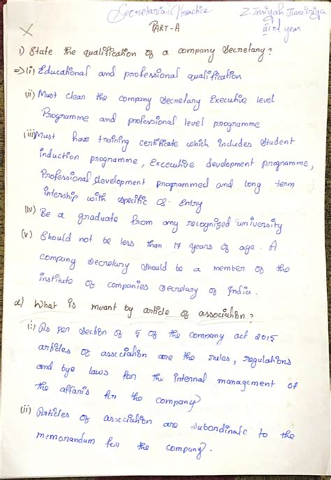 Solution Shree Ram University Secretarial Practice Old Assignments