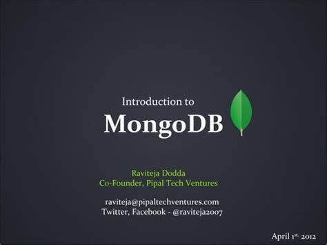 The Basics Of Mongodb Ppt