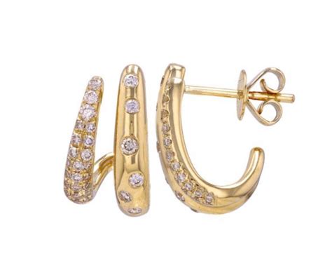 Diamond And Gold Double Loop Earrings Amo Jewelry