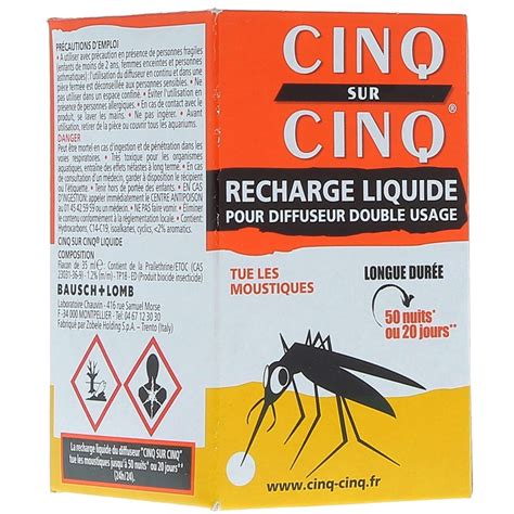Cinq Sur Cinq Recharge Liquide Pour Diffuseur Double Usage Cinq Sur