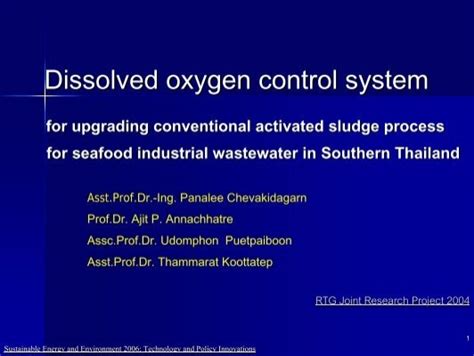 Dissolved Oxygen Control System The Joint Graduate School Of
