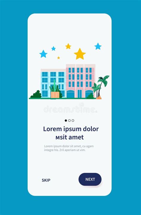 Online Hotel Booking In Mobile App Book Apartment Room Service Concept Vertical Stock Vector