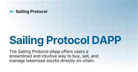 Sailing Protocol Dapp Sailing Protocol