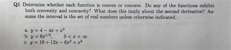 solved 1 determine whether each function is convex or