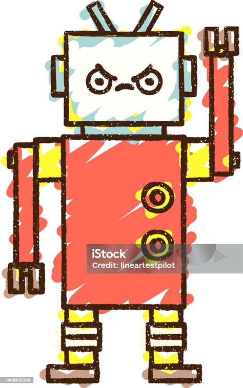 미친 로봇 찰크 그리기 0명에 대한 스톡 벡터 아트 및 기타 이미지 0명 기이함 낙서 드로잉 Istock