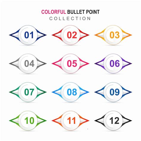 Premium Vector Set Of Vector Colorful Gradient Bullet Point Collection