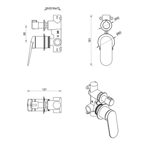 Lantra 2 Piece Shower Mixer Diverter In Chrome In Melbourne Topware