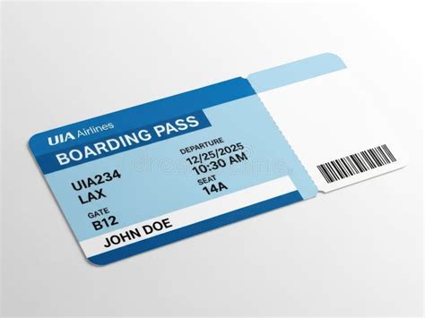 United Airlines Boarding Pass Isolated On White Background Stock