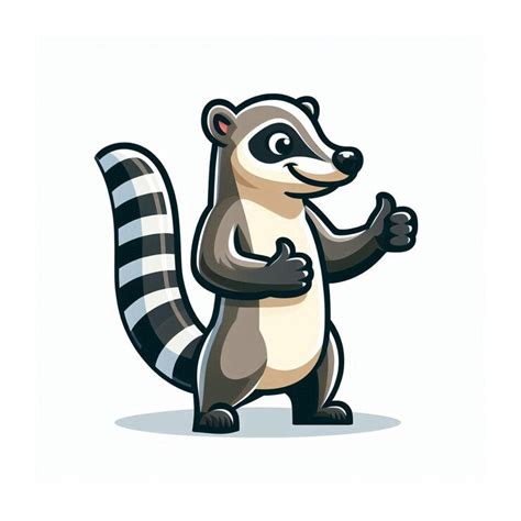 Cute Coati Mascot Vector On White Background Premium Ai Generated Vector