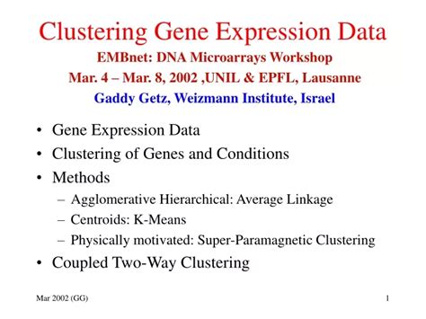 Ppt Clustering Gene Expression Data Powerpoint Presentation Free
