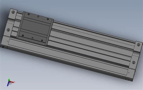 无杆气缸 气动滑台 45行程 Solidworks 2016 模型图纸免费下载 懒石网