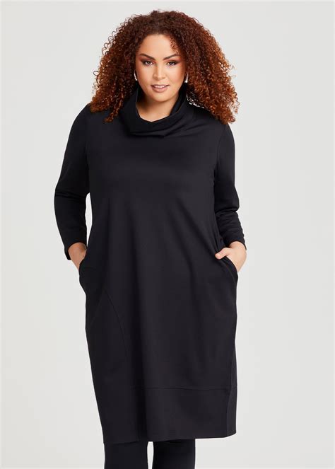 Shop Plus Size Ponte Essence Dress Black Taking Shape Au