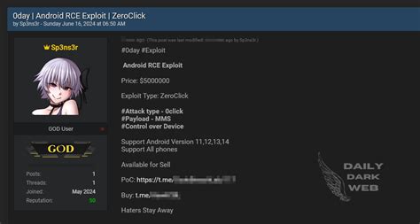 Threat Actor Claims To Sell Android Rce Exploit For 5 Million Daily
