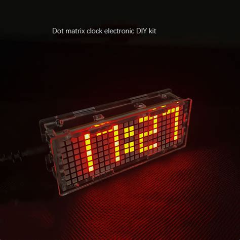 Dot Matrix Electronic Clock Diy Kit Single Chip Digital Clock Welding