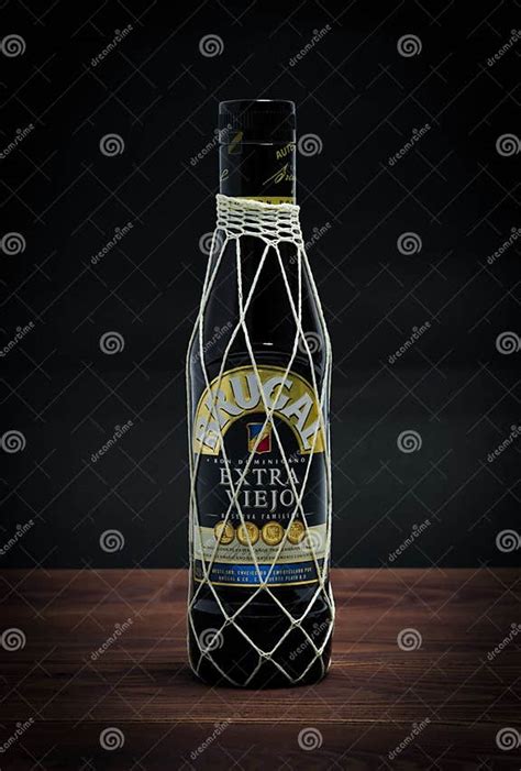 Brugal Extra Viejo Rum On Wood Background Editorial Photo Image Of