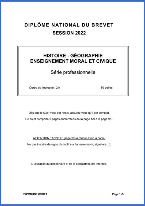 Brevet 2022 Histoire Géo Sujet Et Corrigé Pdf Esam Solidarity
