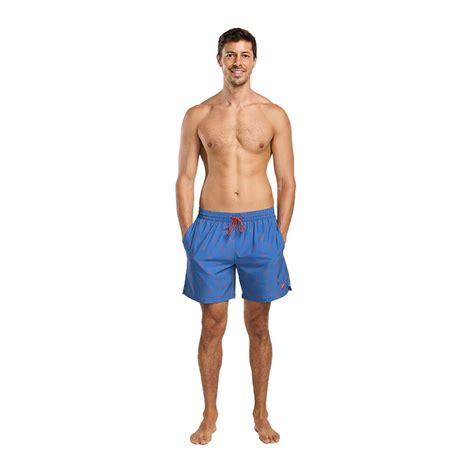 Speedo Mens Anchor Shorties Blue Print L Rebel Sport