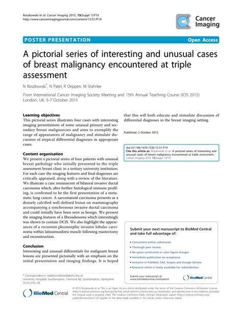 Pdf A Pictorial Series Of Interesting And Unusual Cases Of Breast