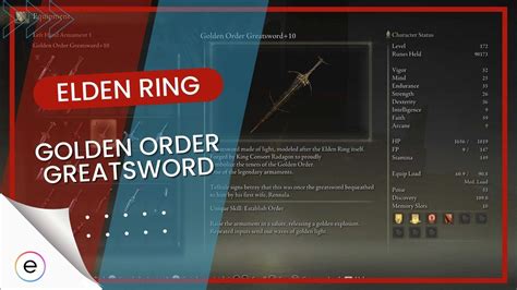 Elden Ring Golden Order Greatsword Location Stats Build EXputer
