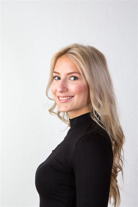 Portrait Of A Blond Woman Playing With Her Hair Stock Photo Image Of Islands Boat