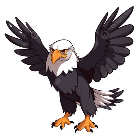 Elang Clipart Elang Digambarkan Dalam Mode Kartun Vektor Burung Rajawali Clipart Kartun Png