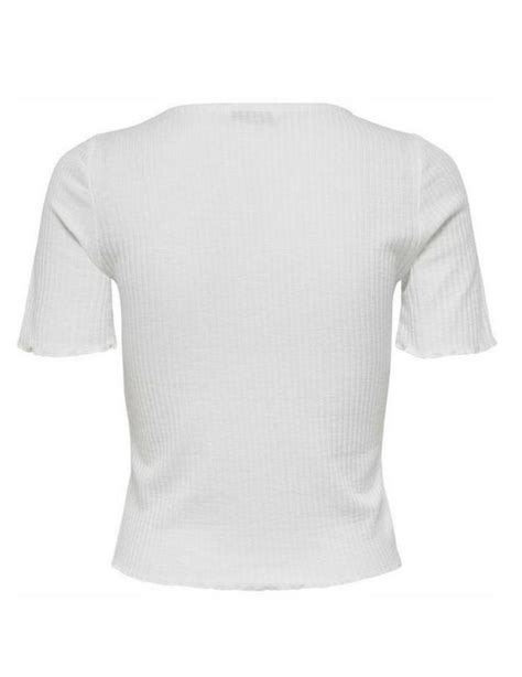 Camiseta Only Emma Blanco De Manga Corta Para Mujer
