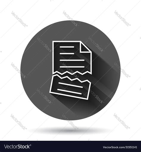 Document Error Icon In Flat Style Broken Report Vector Image