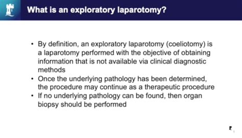 W1 Exploratory Laparotomy Flashcards Quizlet