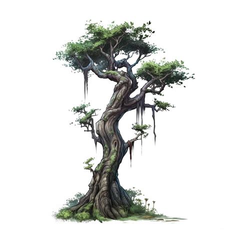 Premium AI Image A Drawing Of A Tree With The Roots Hanging From It