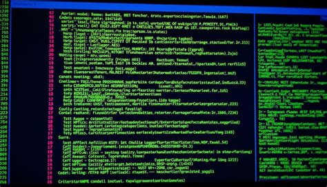 Closeup Of A Computer Screen Displaying Flowing Green Code Evoking A