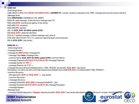 Sdmx Implementation For National Accounts Ecb Mufa And Gfs Guidelines