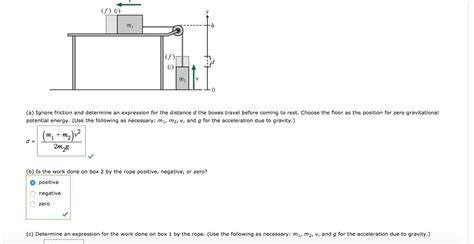 solved ignore friction and determine an expression for the