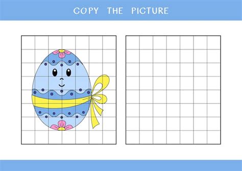 귀여운 부활절 달걀 벡터 워크시트의 그림을 복사합니다 프리미엄 벡터