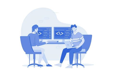 team writes code programming for app or website 31757077 vector art at